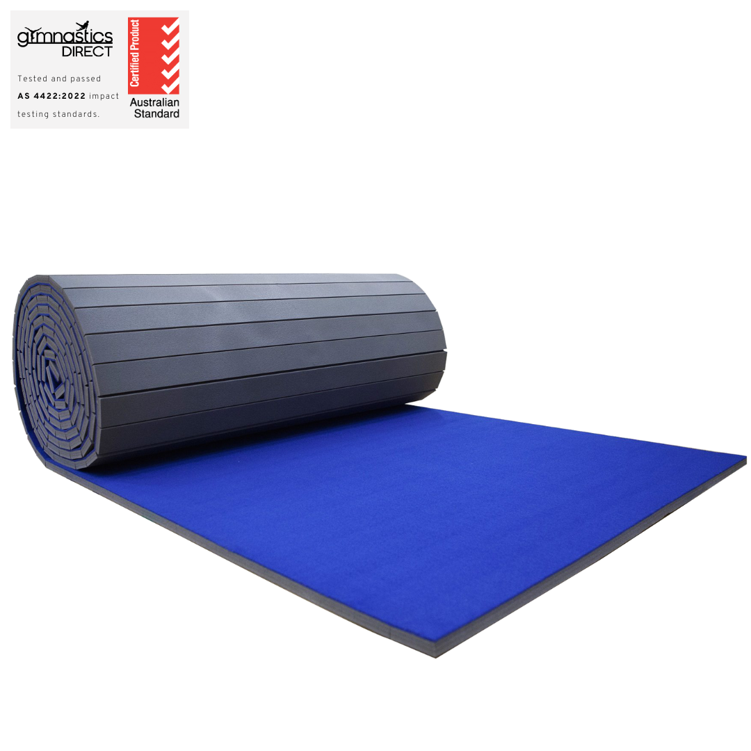 1.83m Wide (50mm Thick) Flexi Roll Tumbling Mat – Post Padding